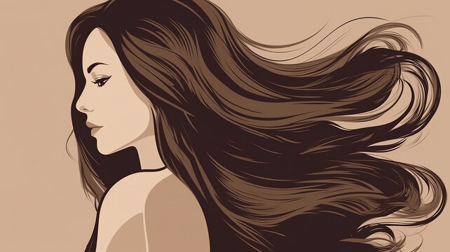 Flowing Hair Vector