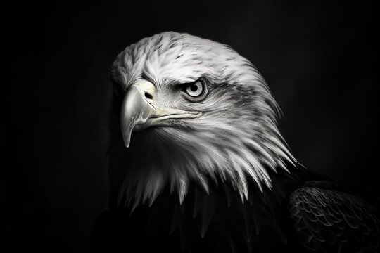 bald eagle black background