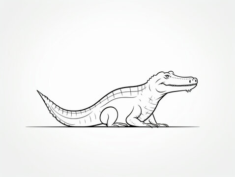 Easy Crocodile Head Drawing