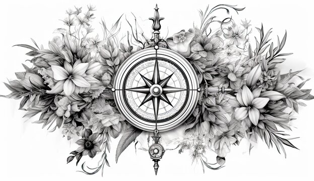 Compass Drawing Tattoo