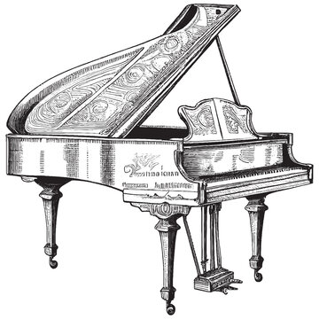 Piano Pen Drawing