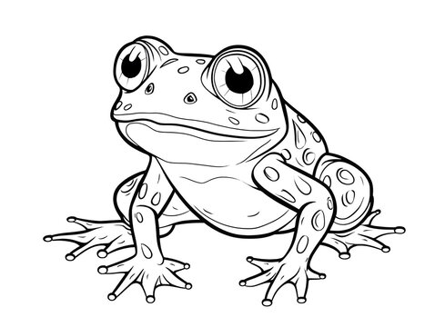 Frog On A Log Clip Art Black And White