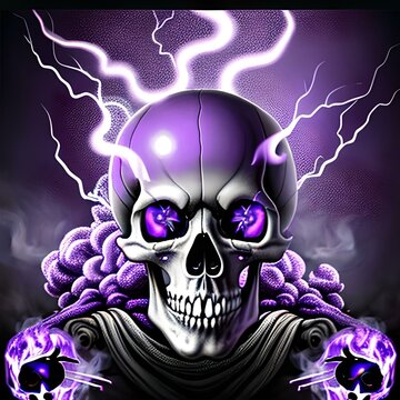 Skull With Purple Flames