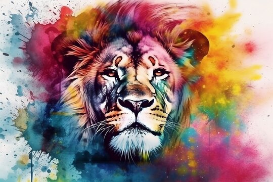 Abstract Lion Painting