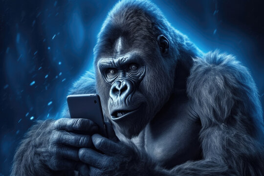 Macaque With Cell Phone