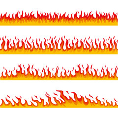 Sewing fabric with fire flame seamless border collection - CottonBee