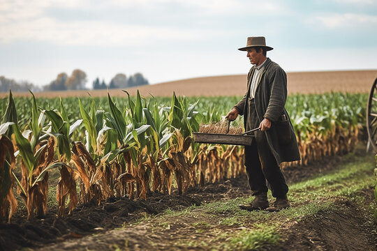 Amish Working In Field