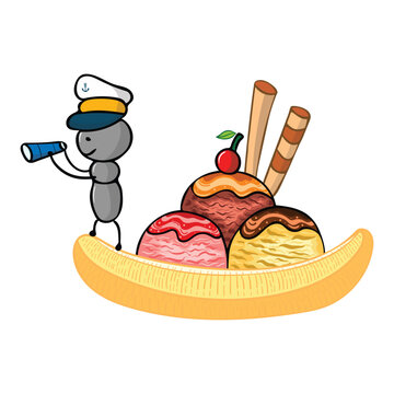 Banana Split Cartoon Images – Browse 1,055 Stock Photos, Vectors, and ...