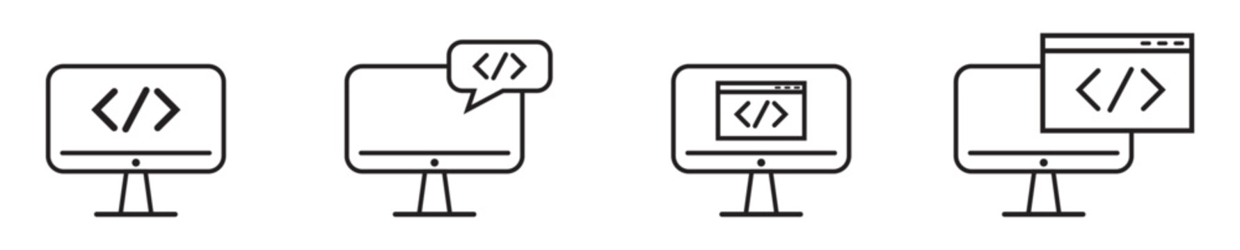 Afbeeldingen over "Coding Icon" – Blader in stockfoto's, vectoren en ...