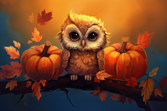 Fall Owl Background