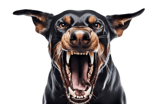 Doberman Pinscher Snarling