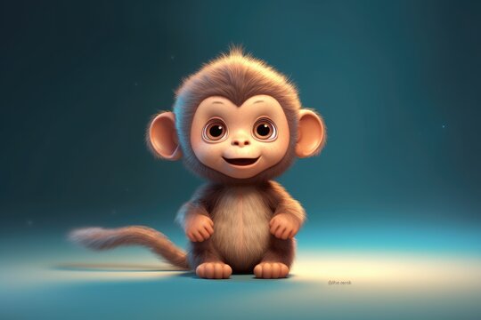 Cute Monkey Cartoon Wallpaper