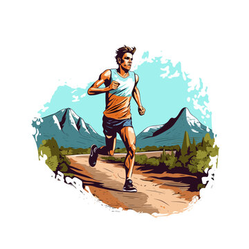 Cross Country Runner Cartoon