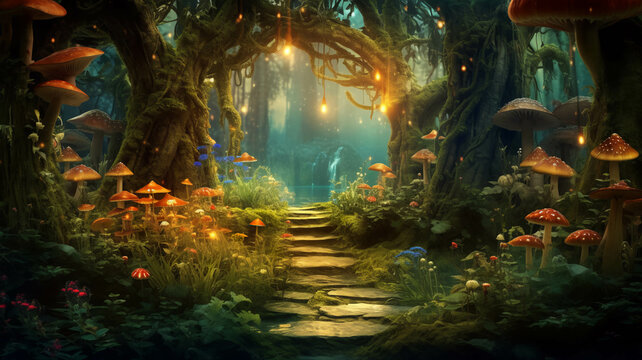 Fondo De Bosque Encantado