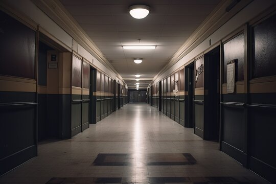 Dark School Corridor