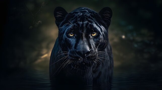 Real Panther Eyes At Night