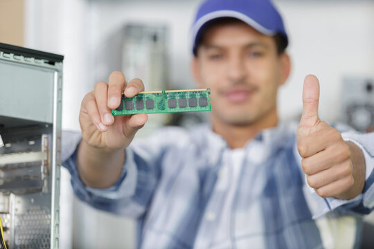 Engineer Showing A Computer Microchip Images Browse 8 883 Stock