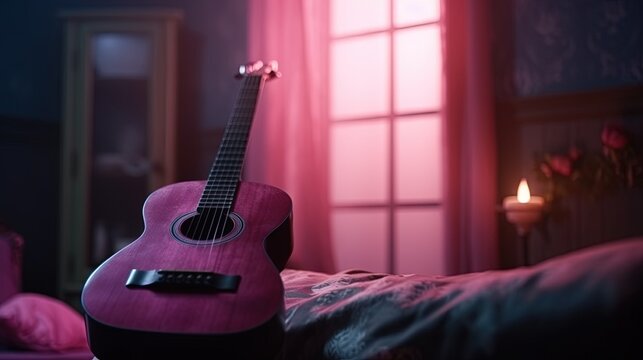 Pink Guitar Wallpaper