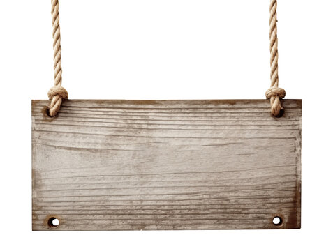 Blank Wood Sign With Rope Png