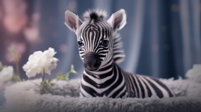 Cute Newborn Baby Zebra