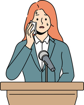 Nervous Presenter Cartoon
