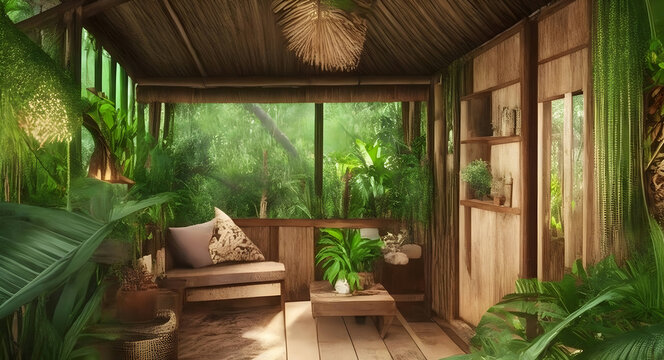 Jungle Hut Interior