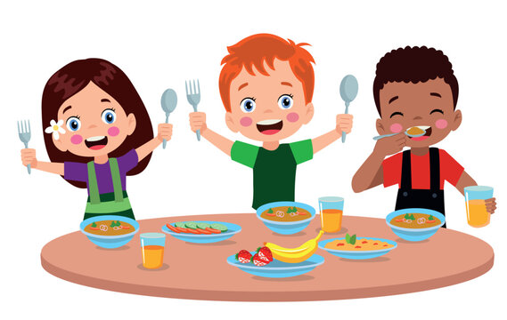Cartoon Kids Eating Lunch Images – Browse 20,074 Stock Photos, Vectors ...
