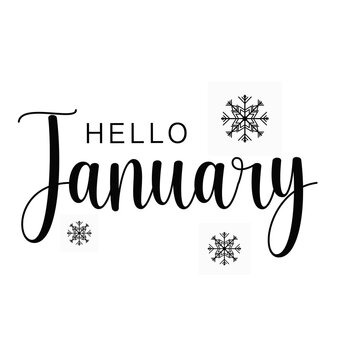 January Clipart Black And White