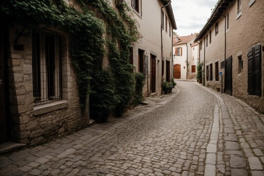 Winding Cobblestone Road