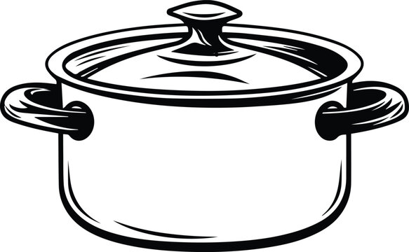 Cooking Pot Clipart Black And White
