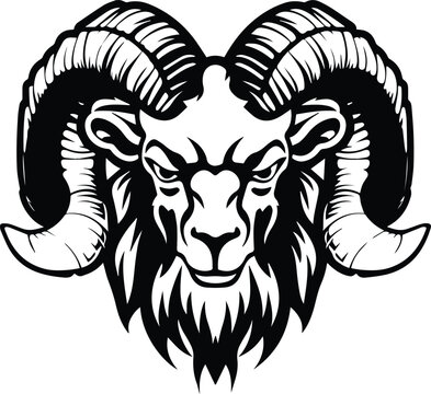 Angry Ram Logo Chasing Human