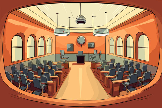 Courtroom Jury Cartoon