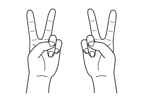 Peace Sign Girl Hand Drawing