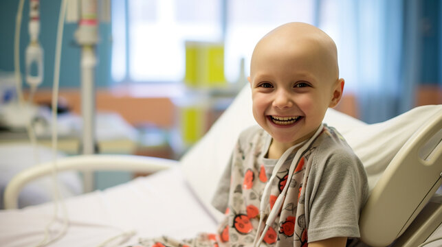 Child With Cancer In Hospital Bed