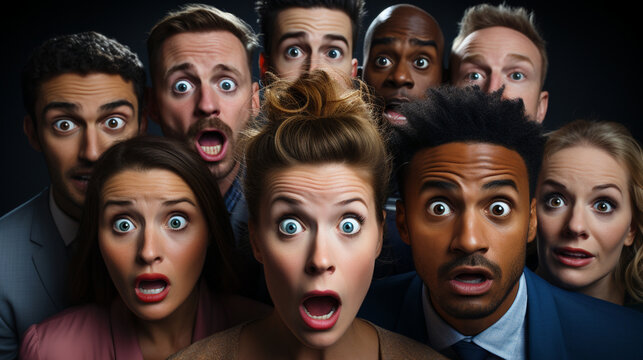 Shocked Group Of People