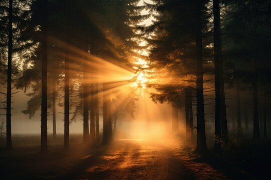 Sunrise Over Forest