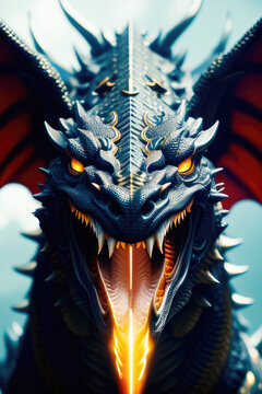 Dragon Front View Roar