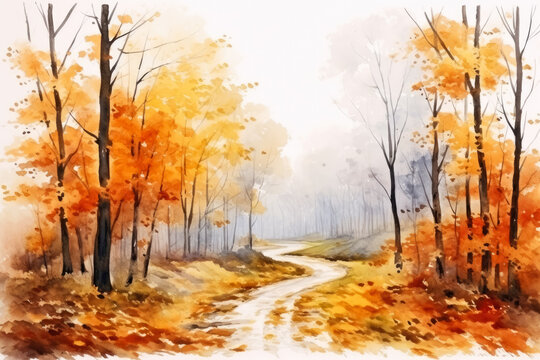 Fall Watercolor Paintings