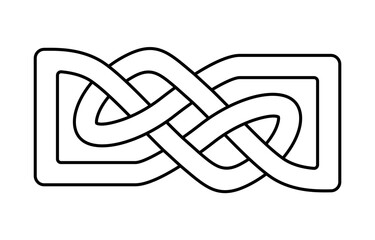Sewing fabric with Celtic knot vector illustration. Celtic interlaced ...