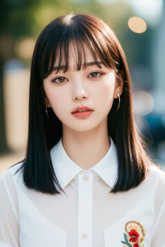 Japanese Side Swept Bangs