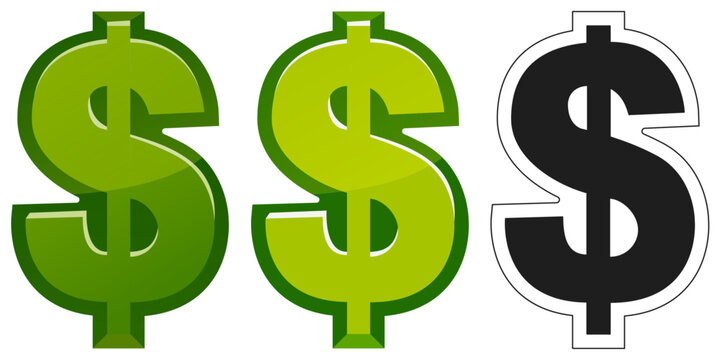 Green Dollar Signs Clip Art