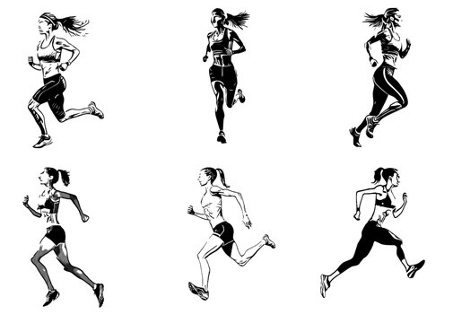 Girl Runner Silhouette Vector