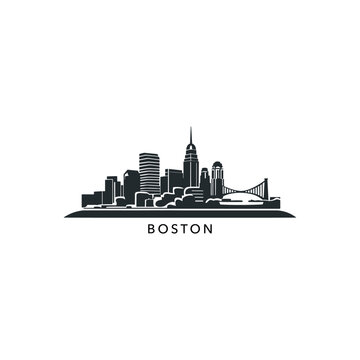 Boston Skyline Silhouette Royalty Free