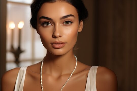 Pearl Necklace Model Images – Browse 17,220 Stock Photos, Vectors, and ...