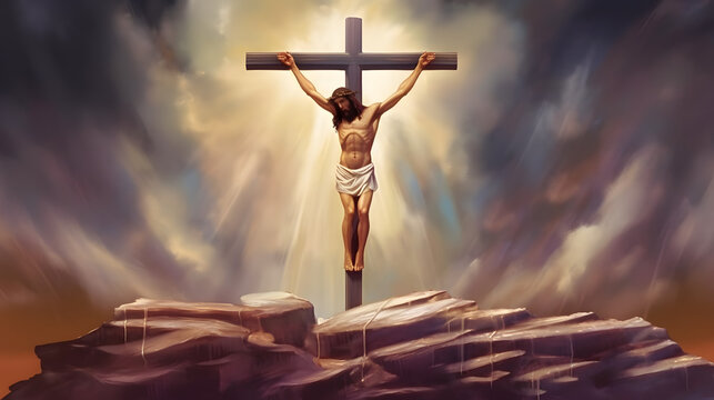 Middle Eastern Jesus On Cross