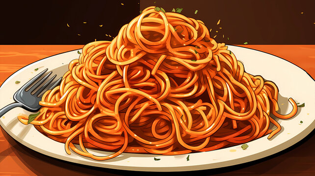 Animated Pasta On Fork