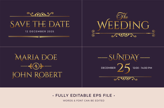 Gold Font Wedding Images – Browse 182,140 Stock Photos, Vectors, and ...