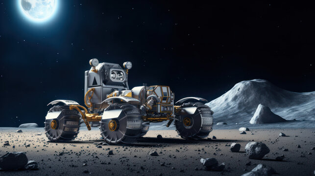 Lunar Rover Earth Background