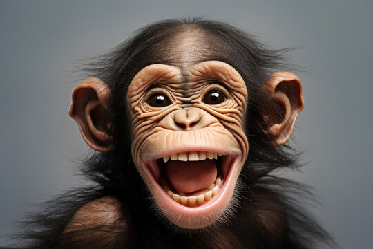Smiling Chimpanzee Face