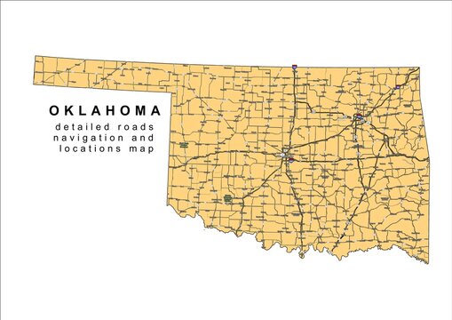 Oklahoma State Road Maps And Cities Oklahoma Map" Images – Browse